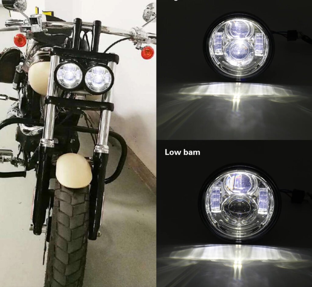 Fat bob LED Daymaker Head Lights For Harley Fat Bob-Black – LKtraz Motors